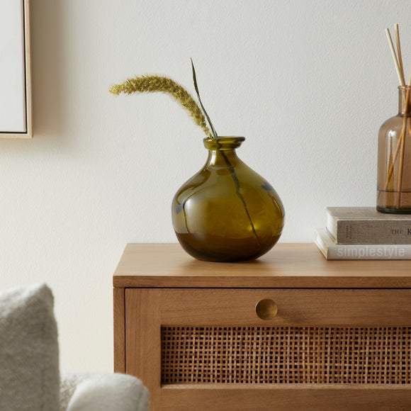 Olive Recycled Glass Vase by Dunelm | ufurnish.com