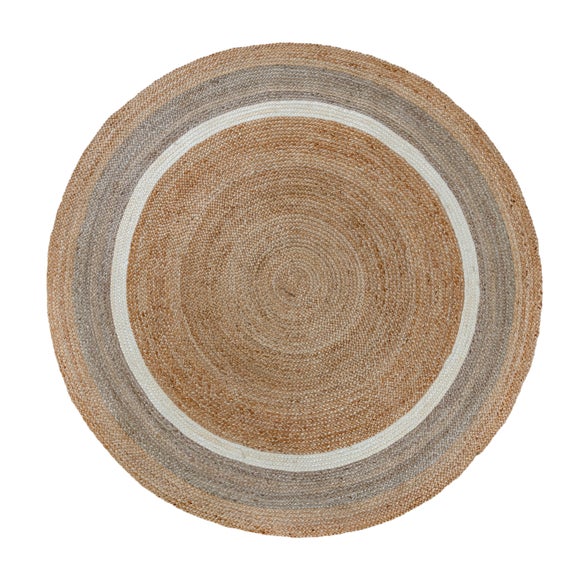 Elements Natural Jute Border Round Rug by Dunelm | ufurnish.com