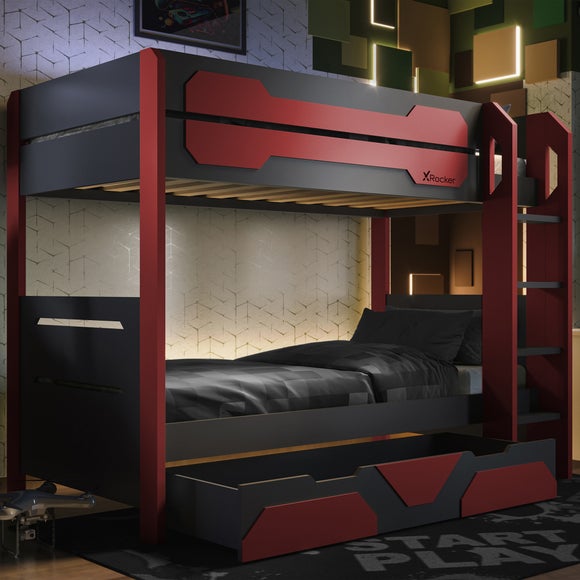 X Rocker Battalion Gaming Bunk Bed with Trundle by Dunelm | uFurnish.com