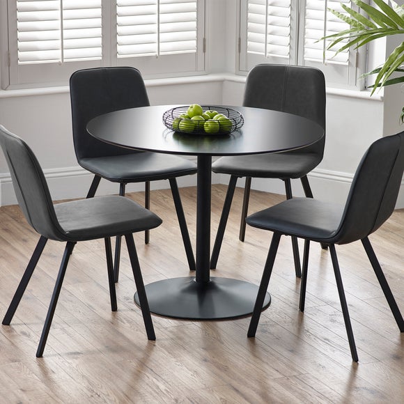 Nero 4 Seater Round Dining Table, 100cm by Dunelm | ufurnish.com