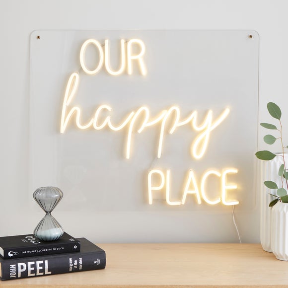 Our Happy Place Neon Sign by Dunelm | ufurnish.com