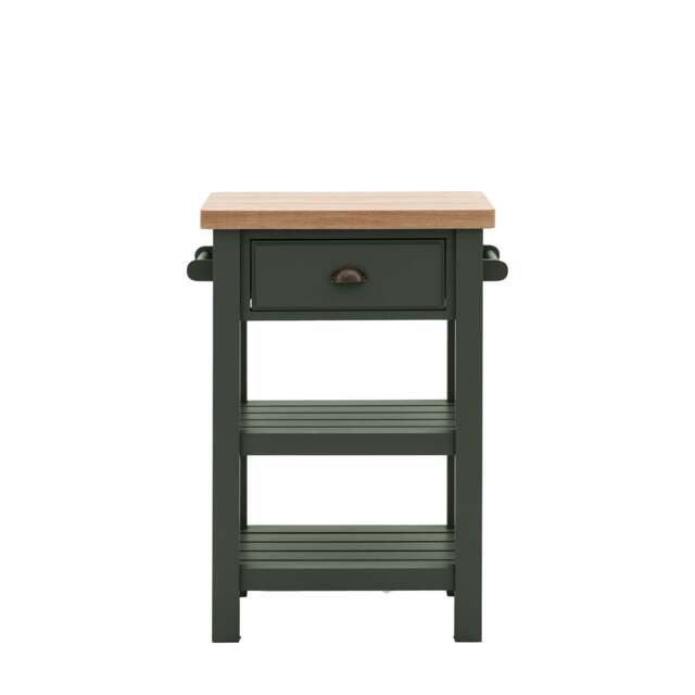 Elda Butchers Block Table Green by Dunelm | ufurnish.com