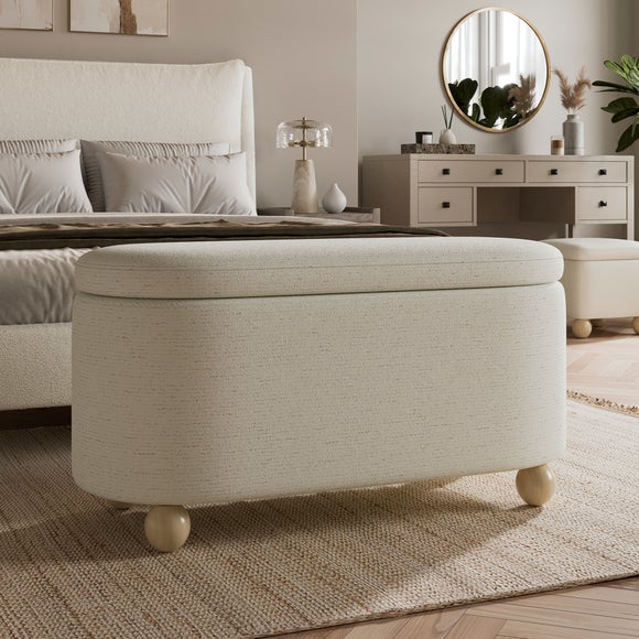 Nylah Boucle Fleck Storage Ottoman by Dunelm | ufurnish.com