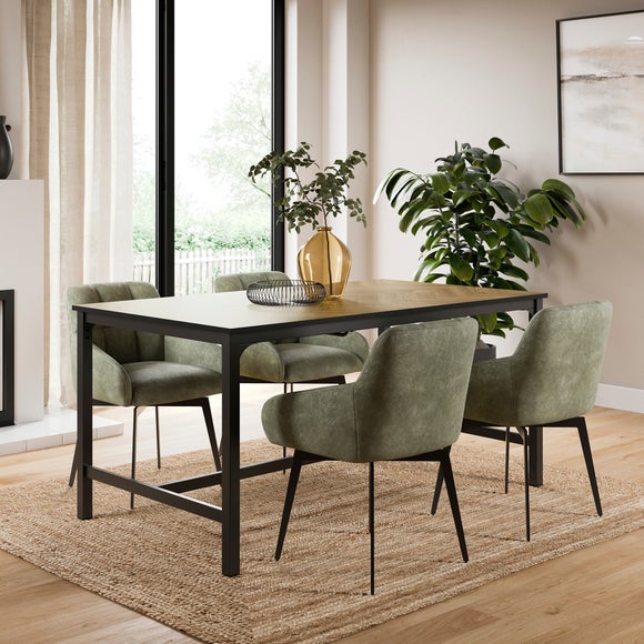 Fulton 4-6 Seater Rectangular Extendable Dining Table by Dunelm ...