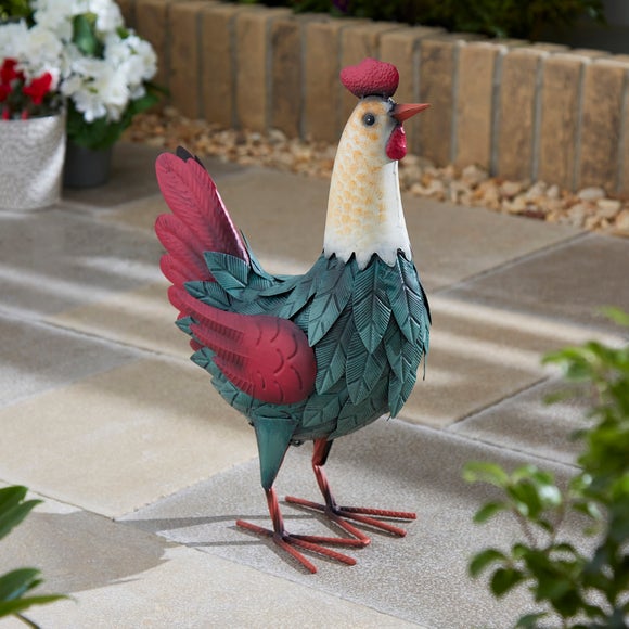 Iron Chicken Sculpture by Dunelm | ufurnish.com