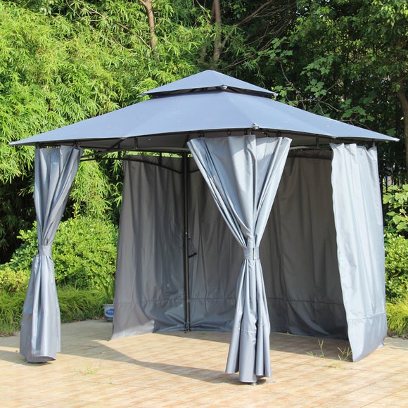 Cambridge Compact 2.75m x 2.75m Grey Gazebo by Dunelm | ufurnish.com