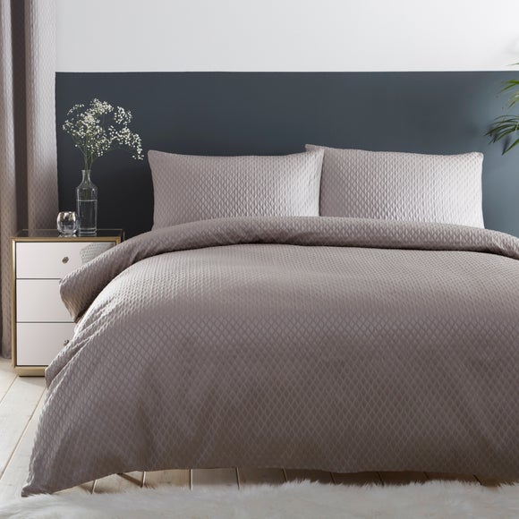 Cassie Silver Duvet Cover and Pillowcase Set by Dunelm | uFurnish.com