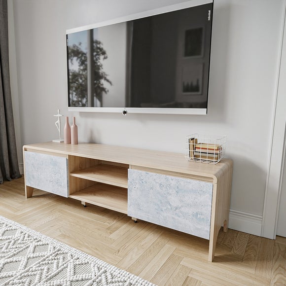 "Lenox TV Stand for TVs up to 60"", Light Oak" by Dunelm | ufurnish.com
