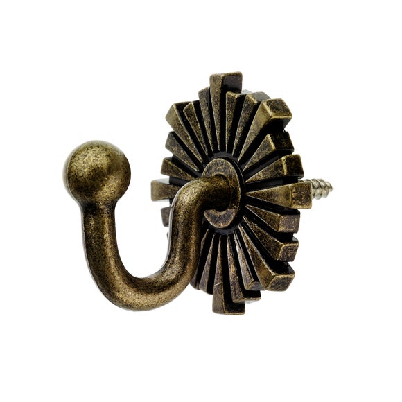 Art Deco Backplate Curtain Tieback Hooks by Dunelm | ufurnish.com