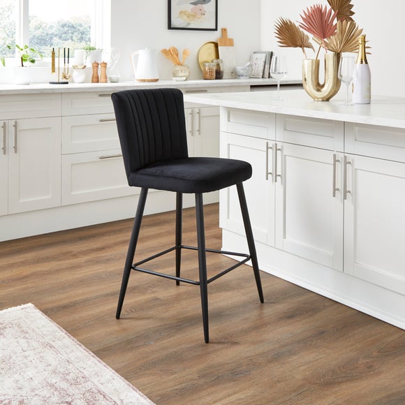 Montreal bar stool charcoal velvet store