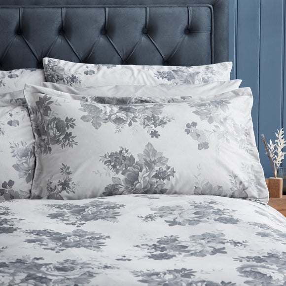 Cassidy Rose Silver Oxford Pillowcase by Dunelm | ufurnish.com
