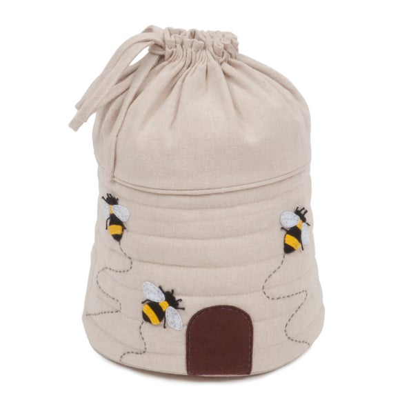 Hobby Gift Bee Hive Round Drawstring Craft Bag Natural by Dunelm ...