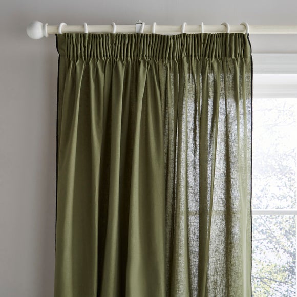 Contrast Edge Unlined Pencil Pleat Curtains by Dunelm | uFurnish.com