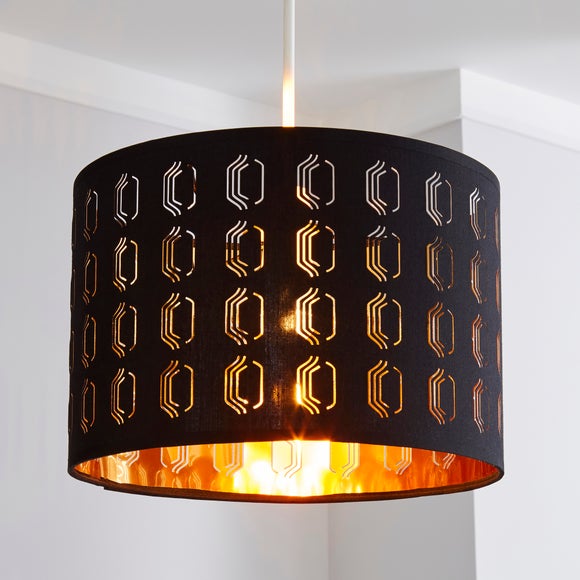 Muscat Black Drum Lamp Shade by Dunelm | ufurnish.com