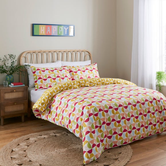 Elements Sten Yellow Duvet Cover and Pillowcase Set by Dunelm ...