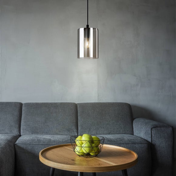 EGLO Cadaques Smoked Glass Pendant Light by Dunelm | ufurnish.com