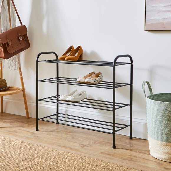 4 Tier Metal Shoe Rack by Dunelm | ufurnish.com