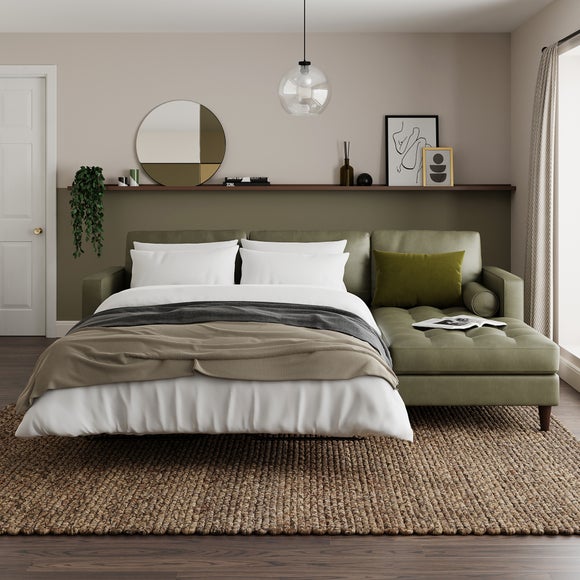 Zoe Faux Leather 3 Seater Corner Double Sofa Bed by Dunelm | ufurnish.com