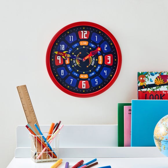 Space Tell The Time Wall Clock by Dunelm | ufurnish.com