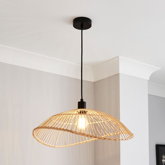Elements Jaula Rattan Pendant Light by Dunelm | ufurnish.com