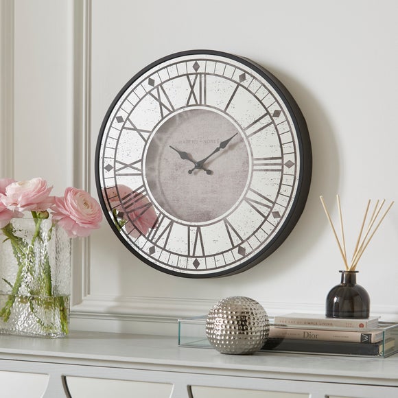Bates Mirrored Face Wall Clock by Dunelm | uFurnish.com