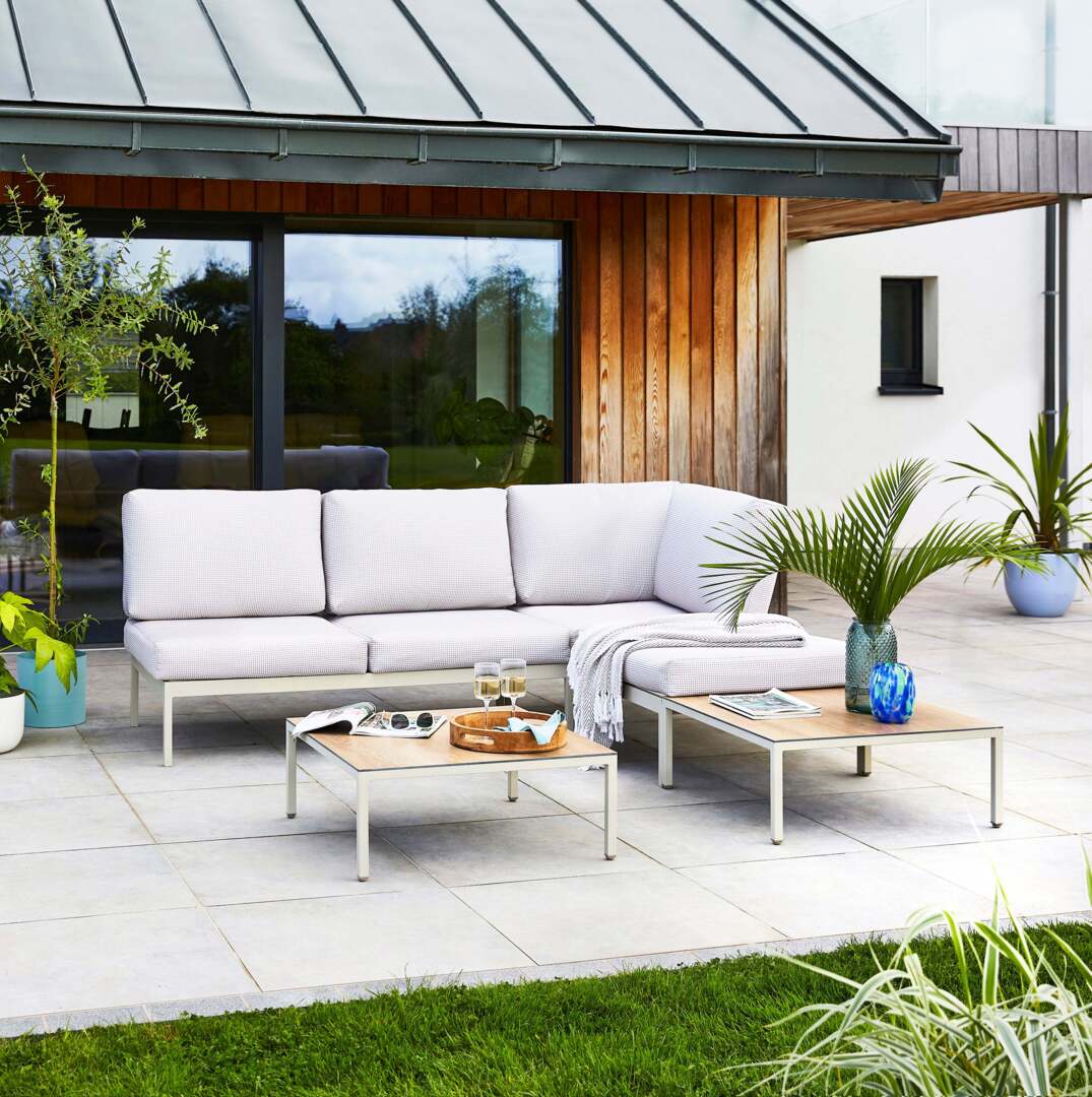 Dogtooth Multiway Garden Sofa Set Black by Dunelm ufurnish