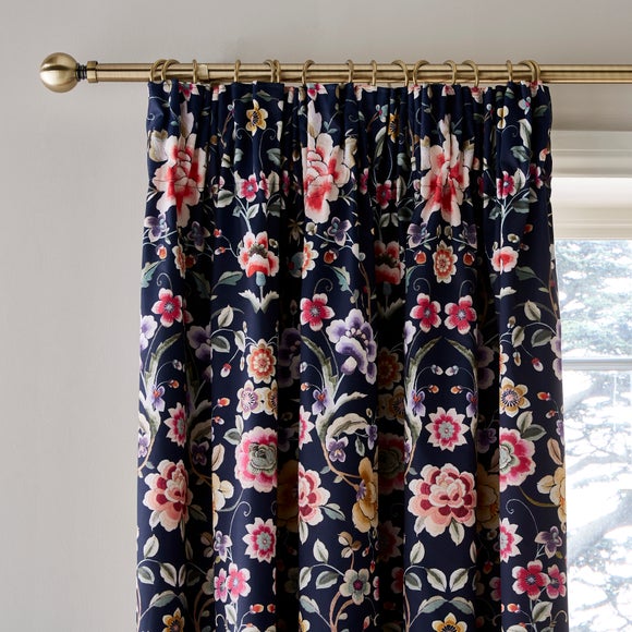 Dorma Midnight Garden Blackout Pencil Pleat Curtains by Dunelm ...