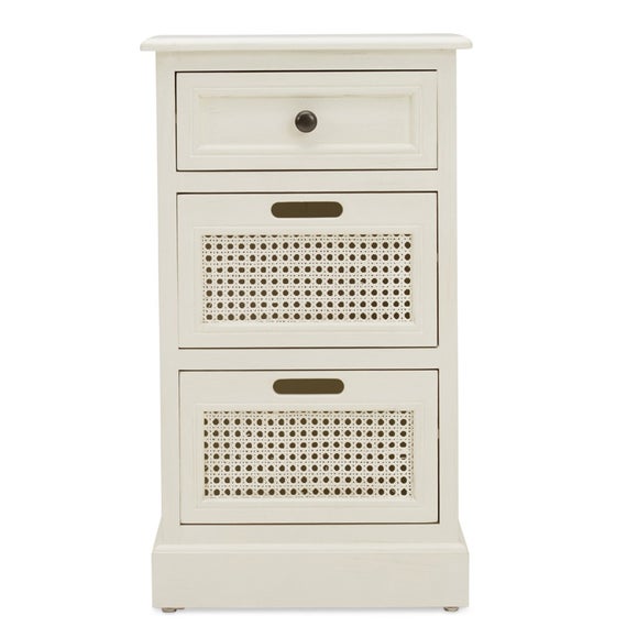 Lucy Cane 3 Drawer Bedside Table by Dunelm | ufurnish.com