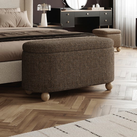 Nylah Luxe Boucle Storage Ottoman by Dunelm | ufurnish.com