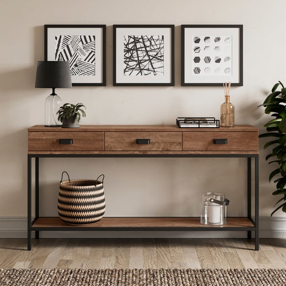 Fulton Extra Wide Console Table, Pine Effect by Dunelm | ufurnish.com