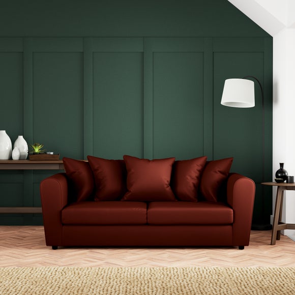 Return - Blake Curved Arm Opulent Velvet 3 Seater Sofa, Orange Umber by Dunelm | ufurnish.com