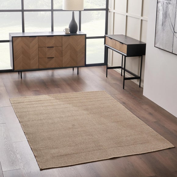 Pacific Lifestyle Natural Border Design Rectangle Indoor Outdoor Rug by ...