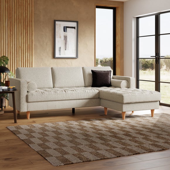 Zoe Boucle Fleck Corner Chaise Sofa by Dunelm | ufurnish.com