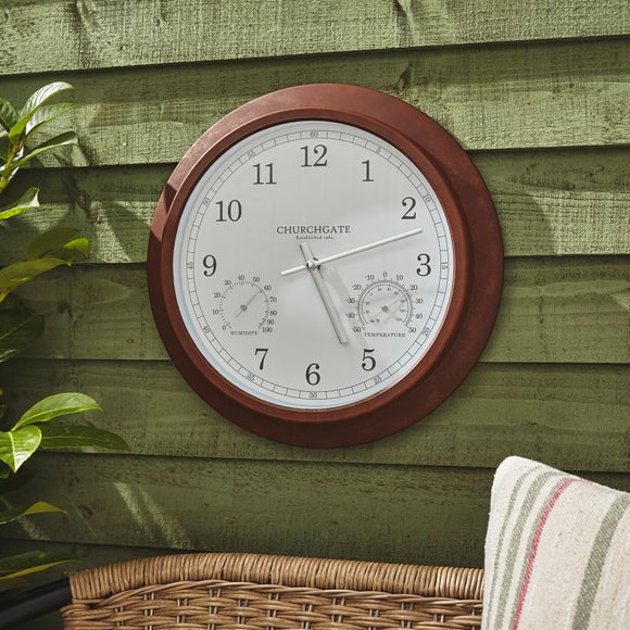 Churchgate Galvanised Indoor Outdoor Wall Clock by Dunelm | uFurnish.com