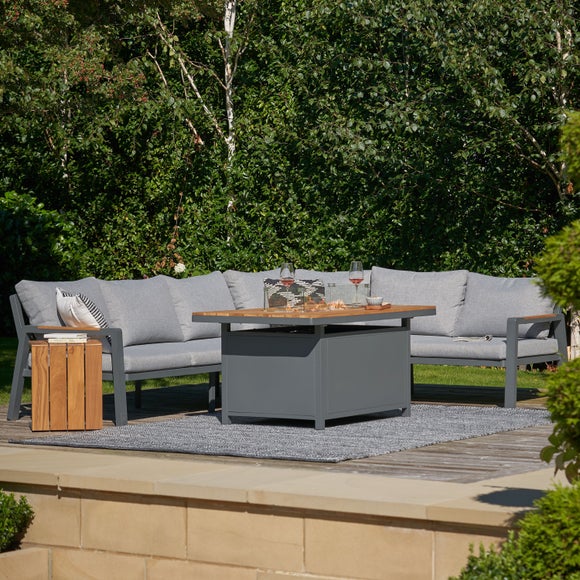 Stockholm Corner Set with Fire Pit Table by Dunelm | ufurnish.com