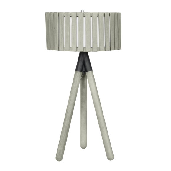 Rabanne Wooden Slat Tripod Table Lamp by Dunelm | ufurnish.com