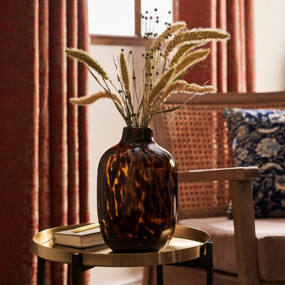 Luxe Travel Tortoiseshell Glass Vase by Dunelm | ufurnish.com