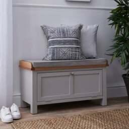 Lucy Cane Storage Bench Charcoal by Dunelm ufurnish
