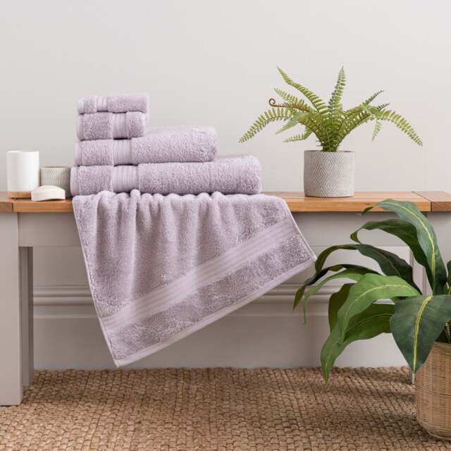 Heather Egyptian Cotton Towel Heather by Dunelm | ufurnish.com