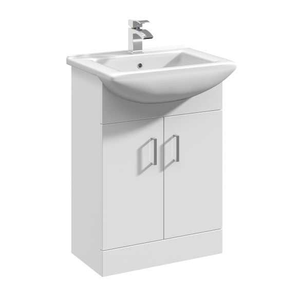 Mayford 2 Door Vanity Unit with Square Basin by Dunelm | ufurnish.com