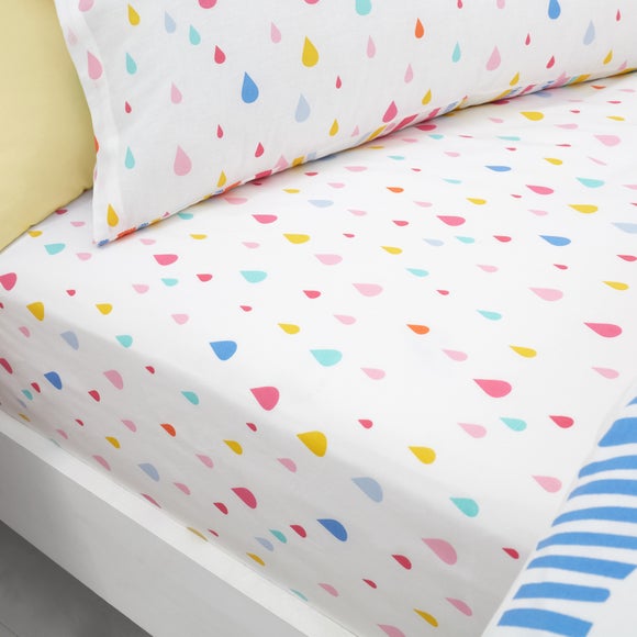 Elements Rainbow Geometric 100% Cotton Fitted Sheet by Dunelm ...