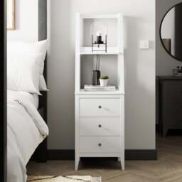 Lynton Ladder Bedside Table White by Dunelm ufurnish