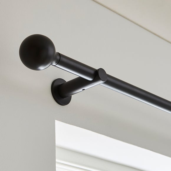 Contemporary Ball Fixed Metal Curtain Pole by Dunelm | ufurnish.com