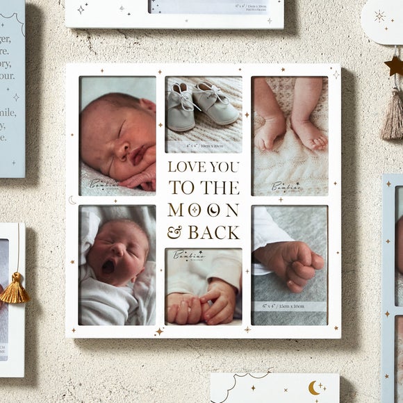 Bambino Moon and Back Grey Collage Multi Photo Frame by Dunelm ...