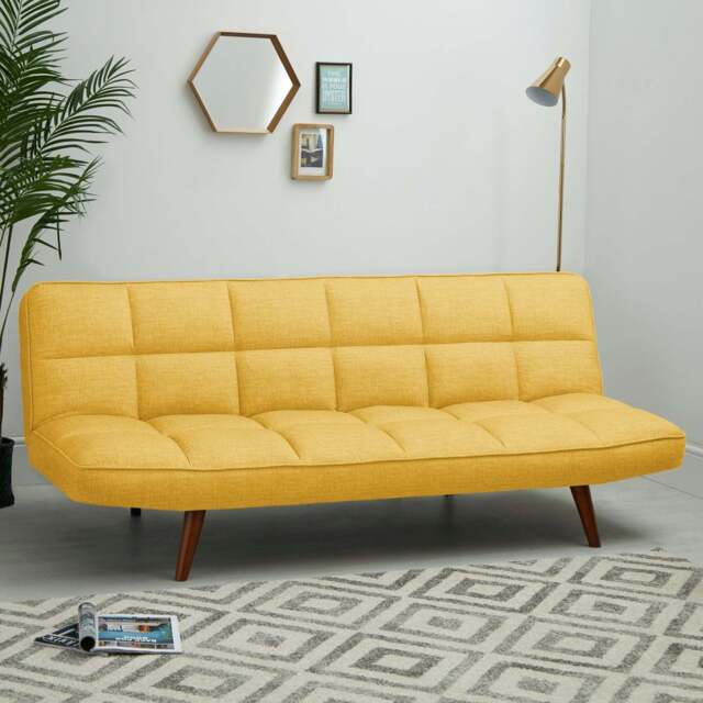 Xander Ochre Pop Clic Clac Sofa Bed Yellow by Dunelm ufurnish
