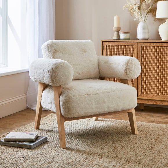Brynn Supersoft Faux Fur Accent Chair by Dunelm | ufurnish.com