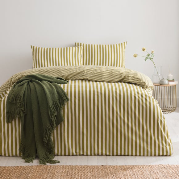 Durham Stripe 100% Cotton Duvet Cover and Pillowcase Set by Dunelm ...