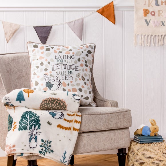 Peter Rabbit Scandi Wood Natural Cushion by Dunelm | ufurnish.com