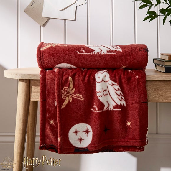 Harry Potter Hedwig Throw Blanket 130cm x 170cm by Dunelm | uFurnish.com
