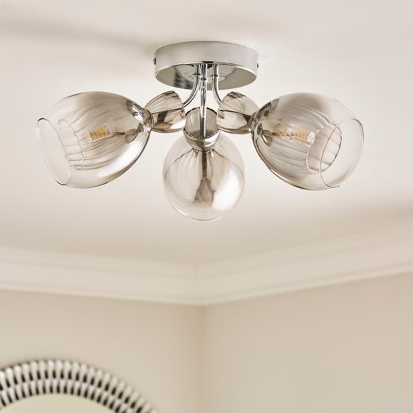 Sylvia 3 Light Semi Flush Ceiling Light by Dunelm | ufurnish.com